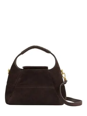 REISS Octavia Suede Crossbody Bag - Chocolate