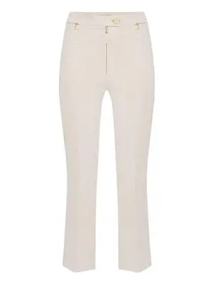 Elisabetta Franchi Double Crepe Trousers - Latte