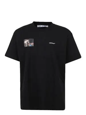 Off-White Caravaggio Angel Short Sleeve Over Tee Shirt - Black