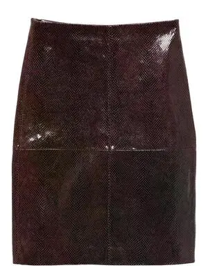 RÓHE Leather Straight Skirt - Red