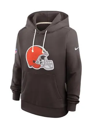 Nike Cleveland Sideline Dri-FIT NFL Pullover Hoodie Brown