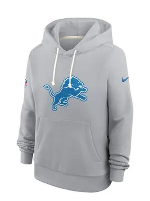 Nike Detroit Lions Sideline Dri-fit Nfl Pullover Hoodie - Grey