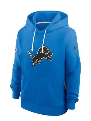 Nike Detroit Lions Sideline Dri-fit Nfl Pullover Hoodie - Blue