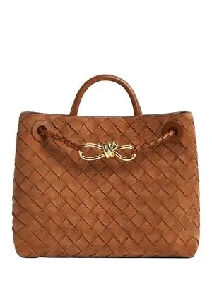 BOTTEGA  VENETA Small Intrecciato Andiamo Top-handle Bag - Amber