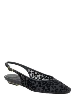 KENNETH COLE Berkette Slingback Flat Black Leopard Mesh