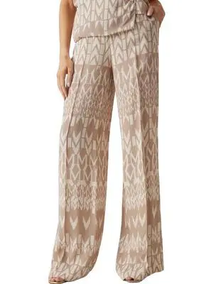 MARCIANO Britney Straight Leg Pants - Geo Monogram Beige/white