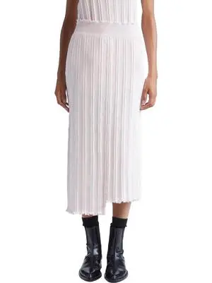 JIL SANDER Asymmetric Cotton Rib Midi Skirt - Morganite