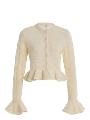 CHLOÉ Ruffled Pointelle-Knit Sweater