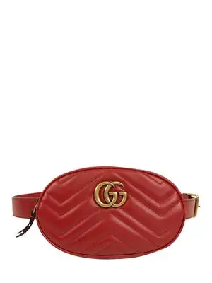 Gucci Gg Marmont Matelassé Belt Bag - Red