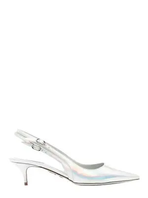 Rene Caovilla 55mm Iridescent Slingback Pumps - Grey