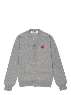Comme Des Garçons X Invader Pixelwappen Cardigan - Light Grey