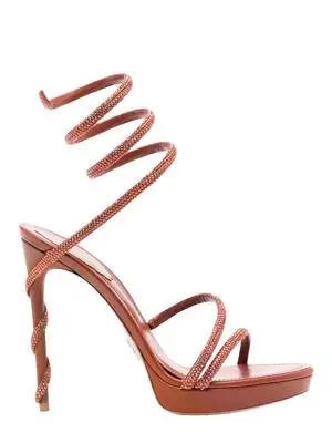 Rene Caovilla 130mm Margot Platform Sandals - Brown