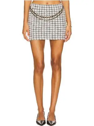 Majorelle Moira Mini Skirt - Black & White Houndstooth