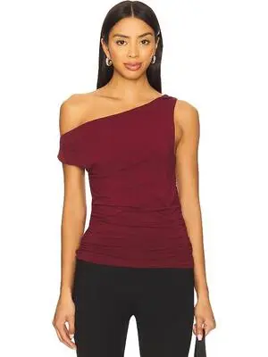 BOBI Twist Off-the-shoulder Top - Dark Port
