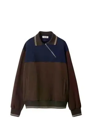 Miu Miu Polo-neck Zipped Sweatshirt - Brown