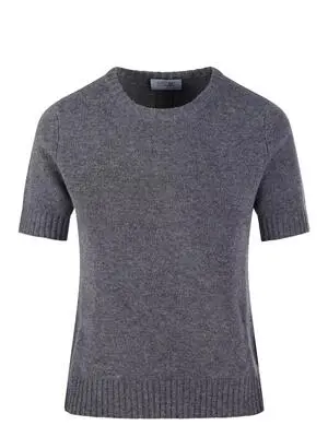 BEYOU Short-sleeve Crew-neck Jumper - Grey