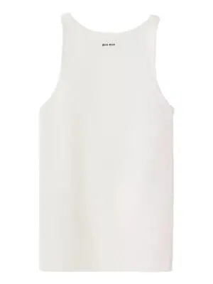 Miu Miu Logo Tank Top - White