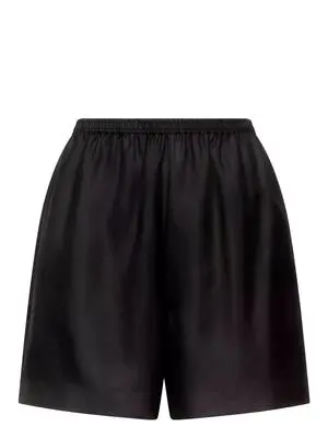 Loulou De Saison Elastic-waistband Silk Twill Shorts - Black