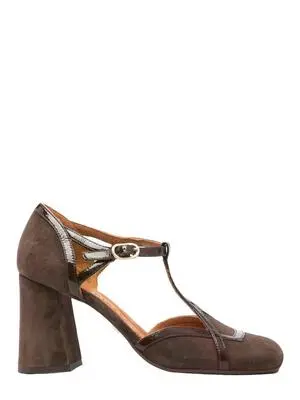 Chie Mihara 80mm T-bar Block-heel Pumps - Brown