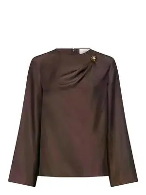 Loulou De Saison Azae Draped Top - Brown