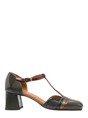 Chie Mihara 60mm T-bar Block-heel Pumps - Grey
