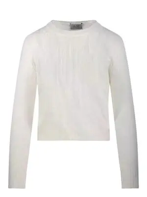 BEYOU Crew-neck Long-sleeve Jumper - White