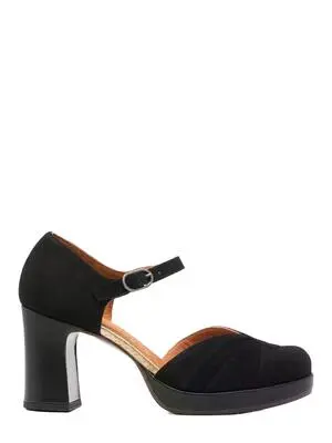 Chie Mihara 80mm Suede Heeled Pumps - Black