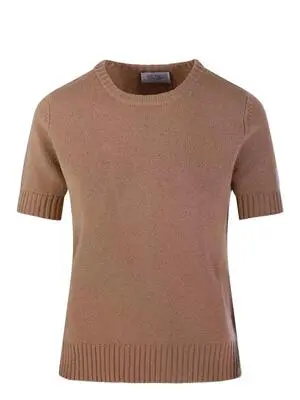 BEYOU Short-sleeve Crew-neck Jumper - Brown