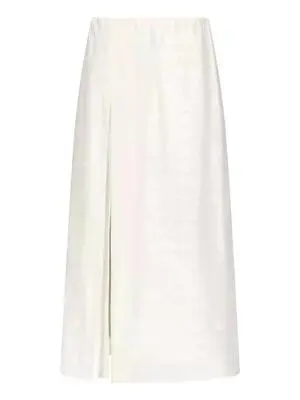 Loulou De Saison Front-slit Pocketed Straight Midi Skirt - Neutrals