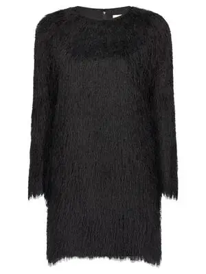 Loulou De Saison Tina Fringed Mini Dress - Black
