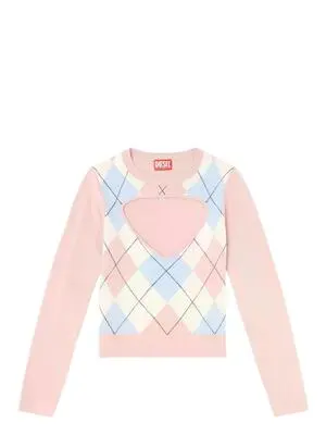 DIESEL® Romko Cut-Out Argyle-Pattern Sweater
