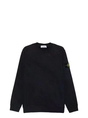 Stone Island Cotton Sweatshirt With Patch Pocket - Blue