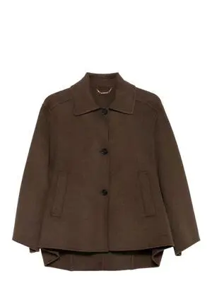Seventy High-low Buttoned-up Jacket - Brown