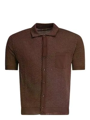 RAKKI Polka-dot Button Shirt - Brown
