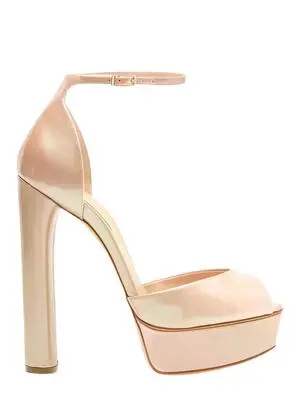 Casadei 140mm Flora Platform Sandals - Neutrals