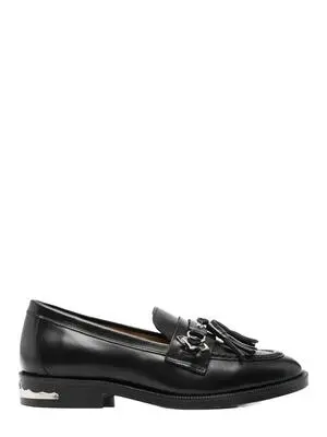 Toga Tassel-embellished Leather Loafers - Black