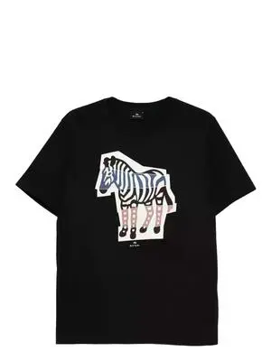 Paul Smith Zebra Cut-out-print Cotton T-shirt - Black