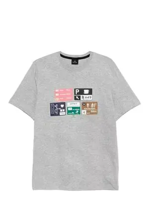 Paul Smith Road Signs Graphic-print T-shirt - Grey
