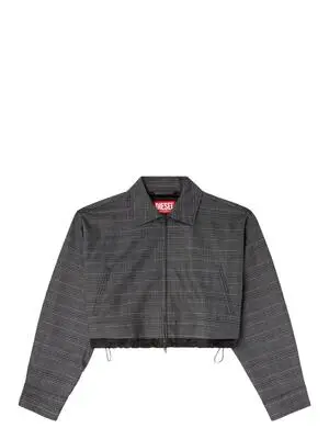 DIESEL Checked Cropped Jacket - Black