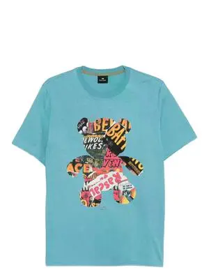 Paul Smith Bear Collage Cotton T-shirt - Blue