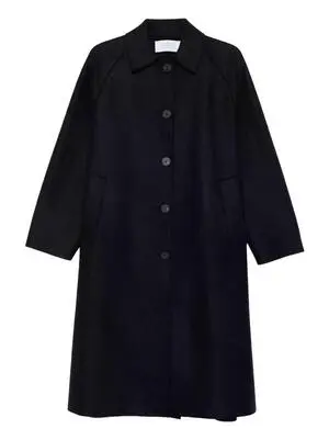 Harris Wharf London Button-front Virgin Wool Coat - Blue