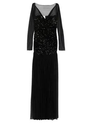 ATU BODY COUTURE Sequin-embellished Mesh Maxi Dress - Black