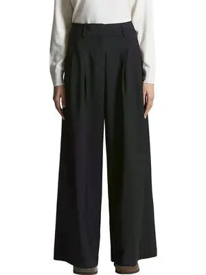Peserico Pleated Wide-leg Trousers - Blue