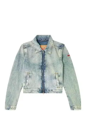 DIESEL® Zip-fastening Denim Jacket With Shoulder Detail - Blue