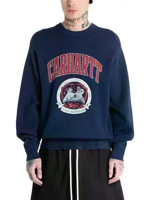 Carhartt Work In Progress College-logo Sweater - Blue
