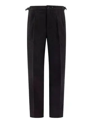 BODE Pleated Buckle-detailing Trousers - Grey