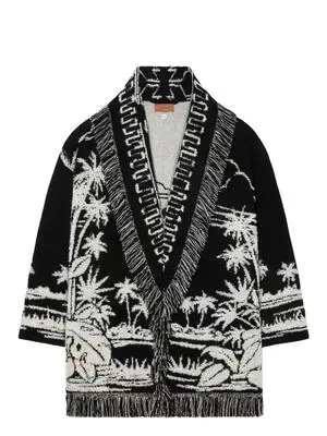 Alanui Palm Grove Tales Fringe Cardigan - Black