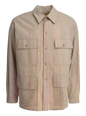 KAPTAIN SUNSHINE Safari Striped-pattern Shirt Jacket - Neutrals