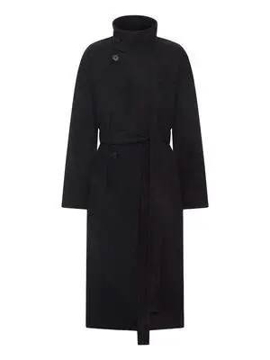 Fear Of God Belted Turtleneck Wool Coat - Black