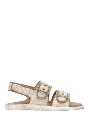 ALIBI Buckle-embellished Flat Sandals - Neutrals
